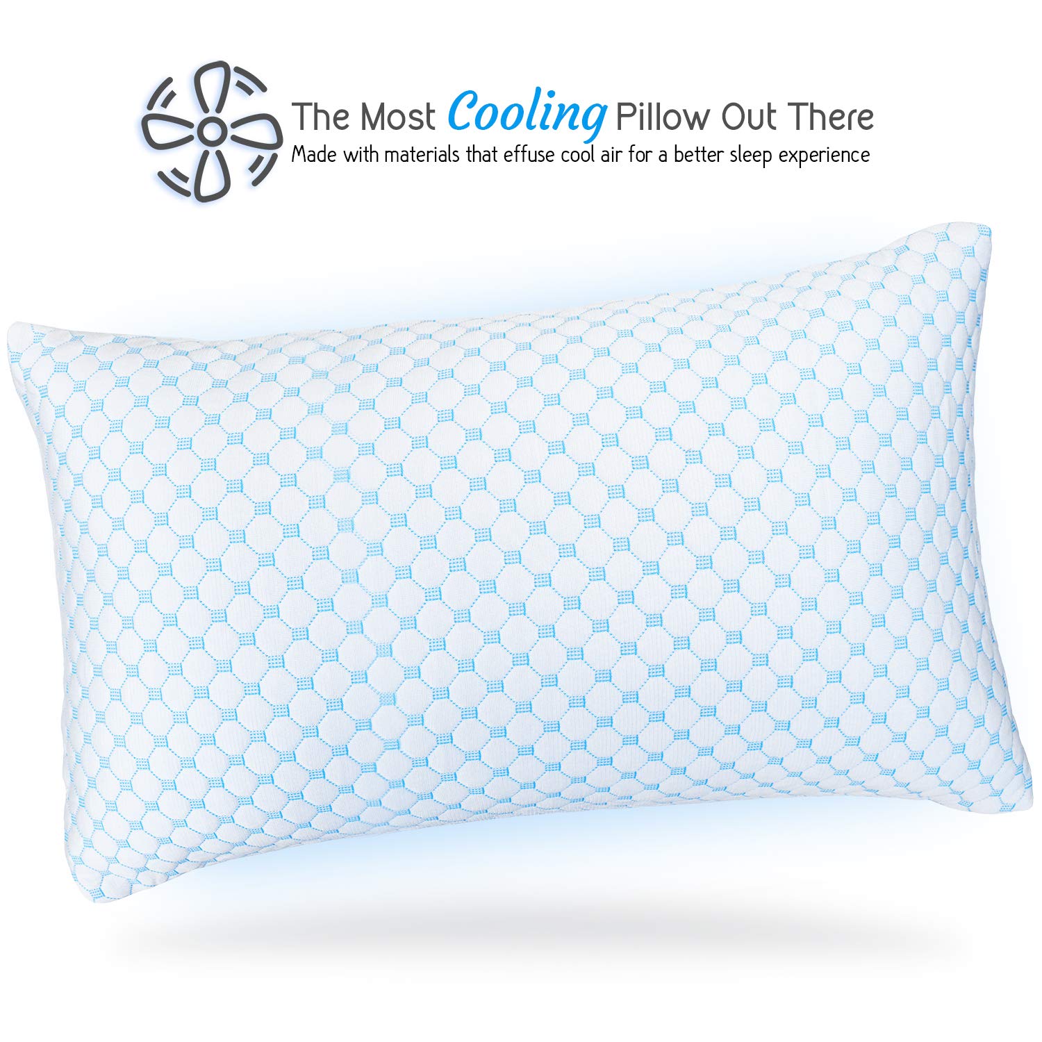 Clara Clark Cooling Pillows for Sleeping - Memory Foam Pillows - Luxury Gel Pillow with Reversible Cover Cool to Velvety - Breathable Bed Pillows for Side Sleepers - King - 18 x 36-2 Pack