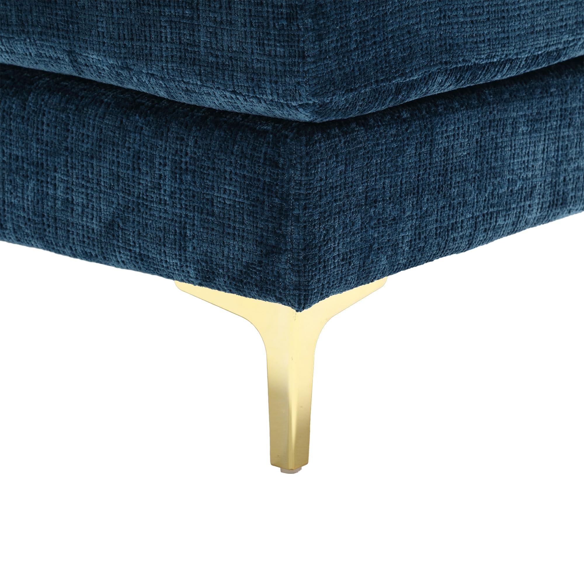 OUYESSIR Chenille U-Shaped Sectional Sofa Couch, 4 Seat Sofa Set for Living Room with 4 Pillows, 114" L-Shaped Chenille Sleeper Couch Set with Double Chaise Lounge (Blue)