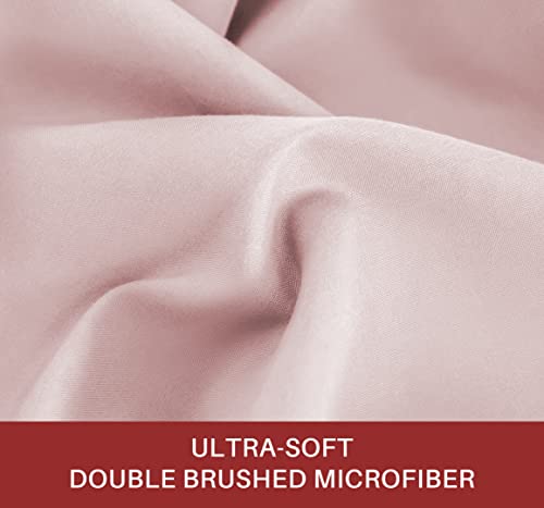 Mohap Bed Sheet Set 4 Piece Bedding Double Brushed Microfiber Soft Bedding Easy Care Full Pink