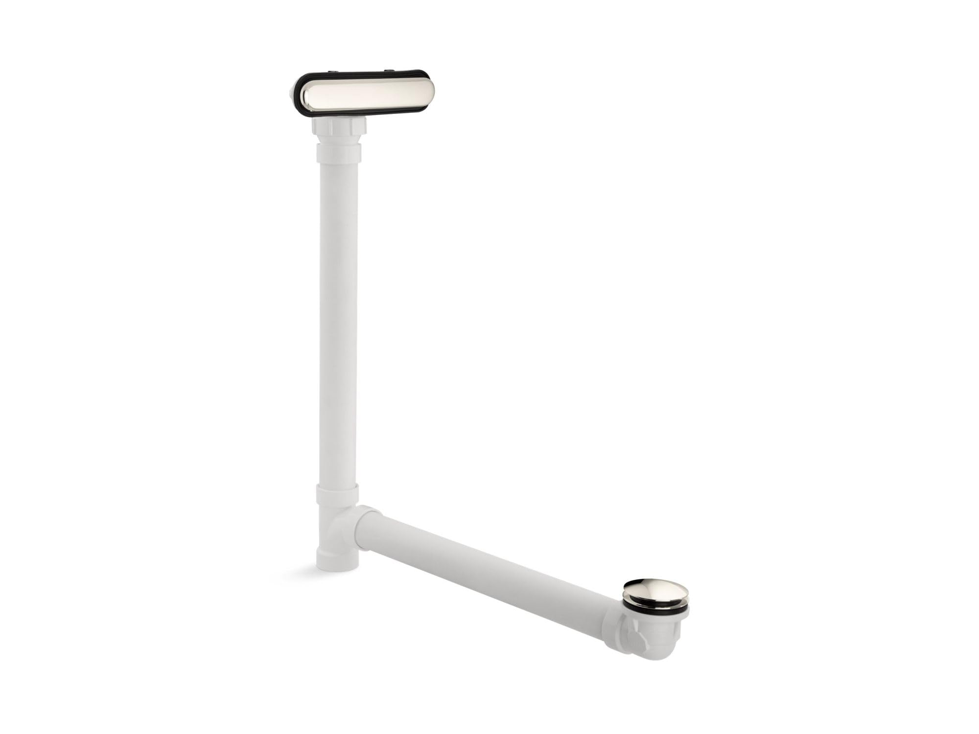 KOHLER 7272-SN Clearflo Slotted Overflow Bath Drain with Toe-Tap Stopper, Above- or Through-the-Floor Placement, Vibrant Polished Nickel