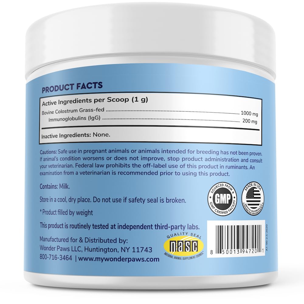 Grass-Fed Colostrum Powder Plus Mushroom Complex Powder - for Dog’s Immune Health, Skin and Allergy Relief and Vitality – Colostrum 90 Scoops - Mushroom Complex 90 Scoops