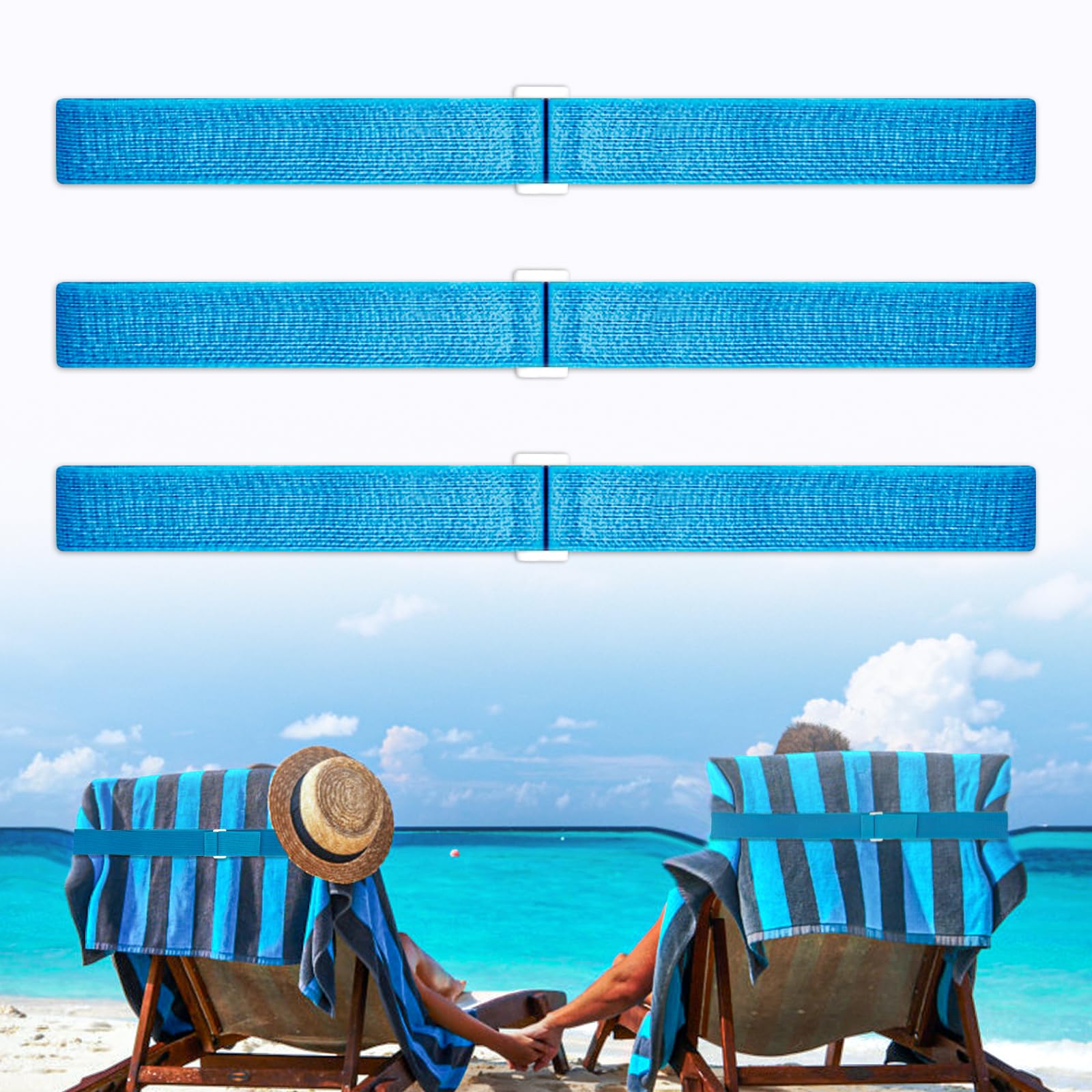 Towel Belt is an Ideal Choice for Beach Towel Clips, Perfect for Beaches, Pools and Cruise Chairs. Essential for Beach vacationers, Families a Must-Have for Cruise Essentials and Beach Accessories (3)