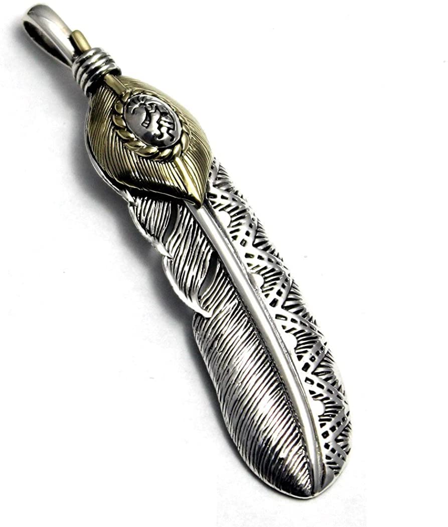 COSUMOSU Sterling Silver Kokopelli Feather Native American Indian Pendant