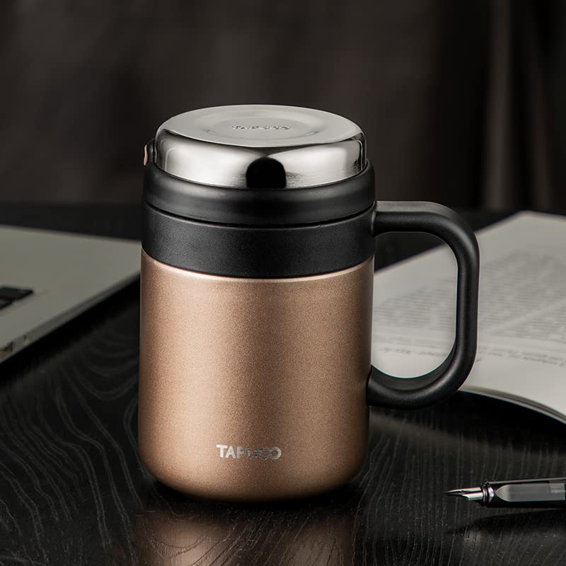 Insulated Stainless Steel Vacuum Thermal Coffee Tea Mug - 17 Oz | Stainless Steel Tea Strainer Loose Leaf Tea Mug with INFUSER
