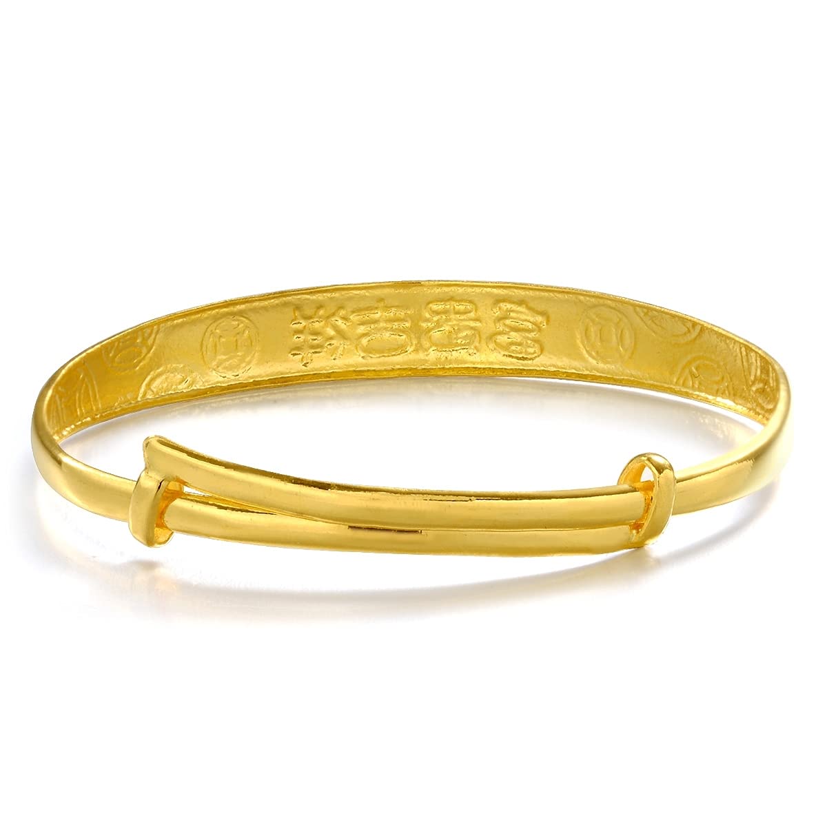CHOW SANG SANG 999.9 24K Gold Price-by-Weight 3.51g Gold Prosperity Adjustable Bangle Bracelet for Tiny Size Gift 56809K