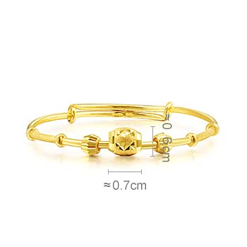 CHOW SANG SANG 999.9 24K Gold Price-by-Weight 5.31g Gold Adjustable Bangle for Tiny Size Gift 64731K