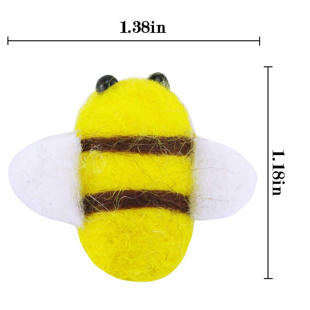 Owevvin 15 Pack Wool Felt Bumble Bee Cute Bee Craft Ball Nursery Perfect for Baby Room Shower Gift Decorations or Costume Accessories