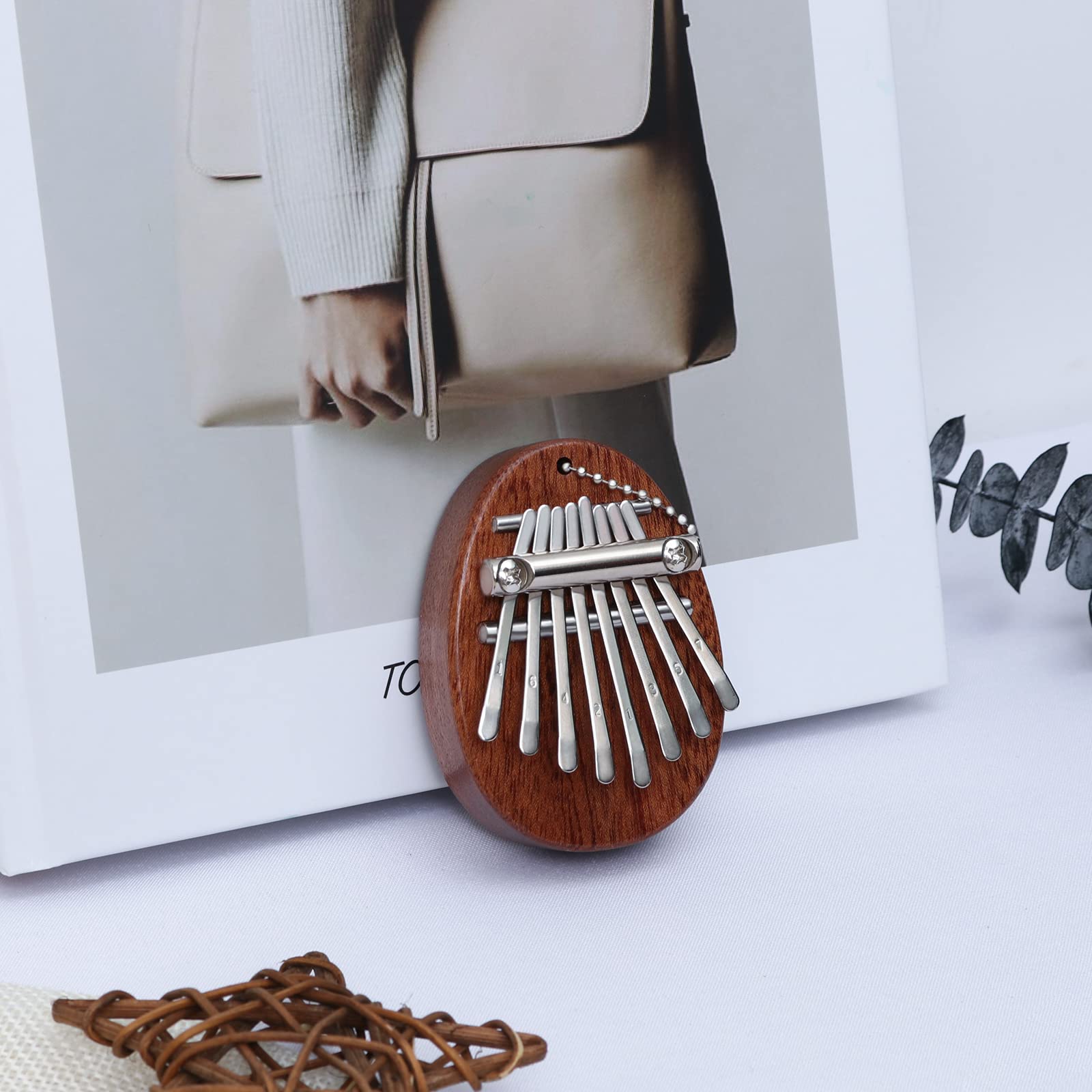 Deoukana 8 Key Mini Kalimba Exquisite Finger Thumb Piano Marimba Musical Accessory Pendant Gift for Kids, Adults and Beginners (Mini egg) (Sabilli-1)
