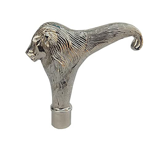 R S E Beautiful Antique Solid Brass Lion Handle Cane for Walking Stick Cane Gifts