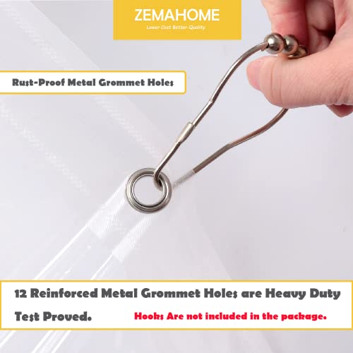 ZEMAHOME 72" x 66" Short PEVA Plastic Shower Curtain Liner - 1 Pack Premium Light Weight Clear Bathroom Shower Showroom Curtain Liner with Rustproof Metal Gromments and Weighted Magnet