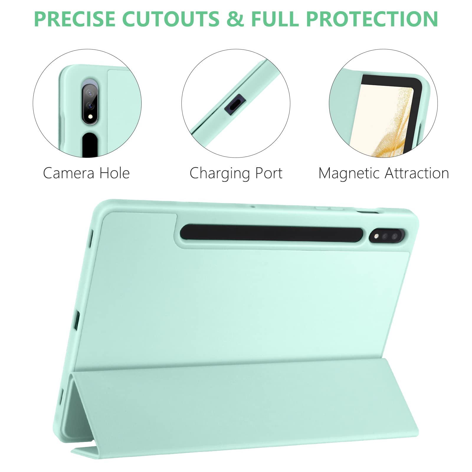 CC Store Case for Samsung Galaxy Tab S8 2022/Tab S7 2020 11 Inch (SM-X700/X706/T870/T875/T878), Slim Protective Case, Multi-Angle Adjustable, with S Pen Holder and Auto Wake/Sleep Feature (Blue)