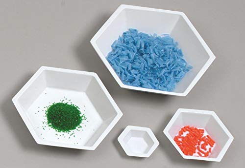 Hexagonal Weighing Boats, W-H102-WA-50, 102mm, Large, White Anti-Static, Pack of 50