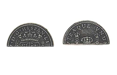 The Broken Token Prop Coins - 25mm Silver Pieces of Eight Themed Gaming Replica Coins Pack of 12, Historical Prop and Novelty Coins