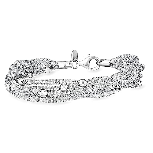 Ross-Simons Italian Sterling Silver Multi-Strand Mesh Bracelet. 7 inches