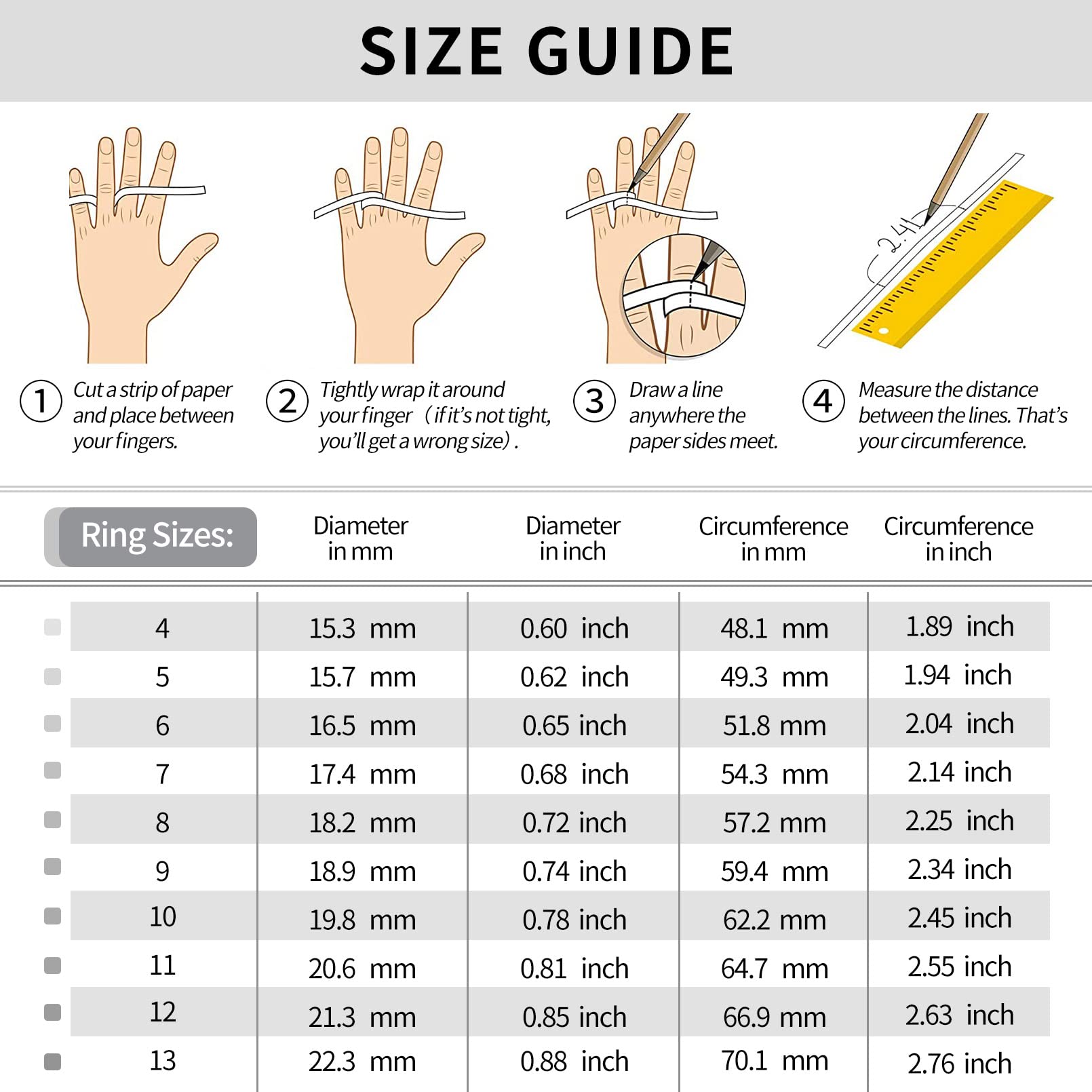 ChicSilver 925 Sterling Silver Ring Cubic Zirconia Cz Infinity Knot Rings for Women Eternity Wedding Band Promise Rings Size 12