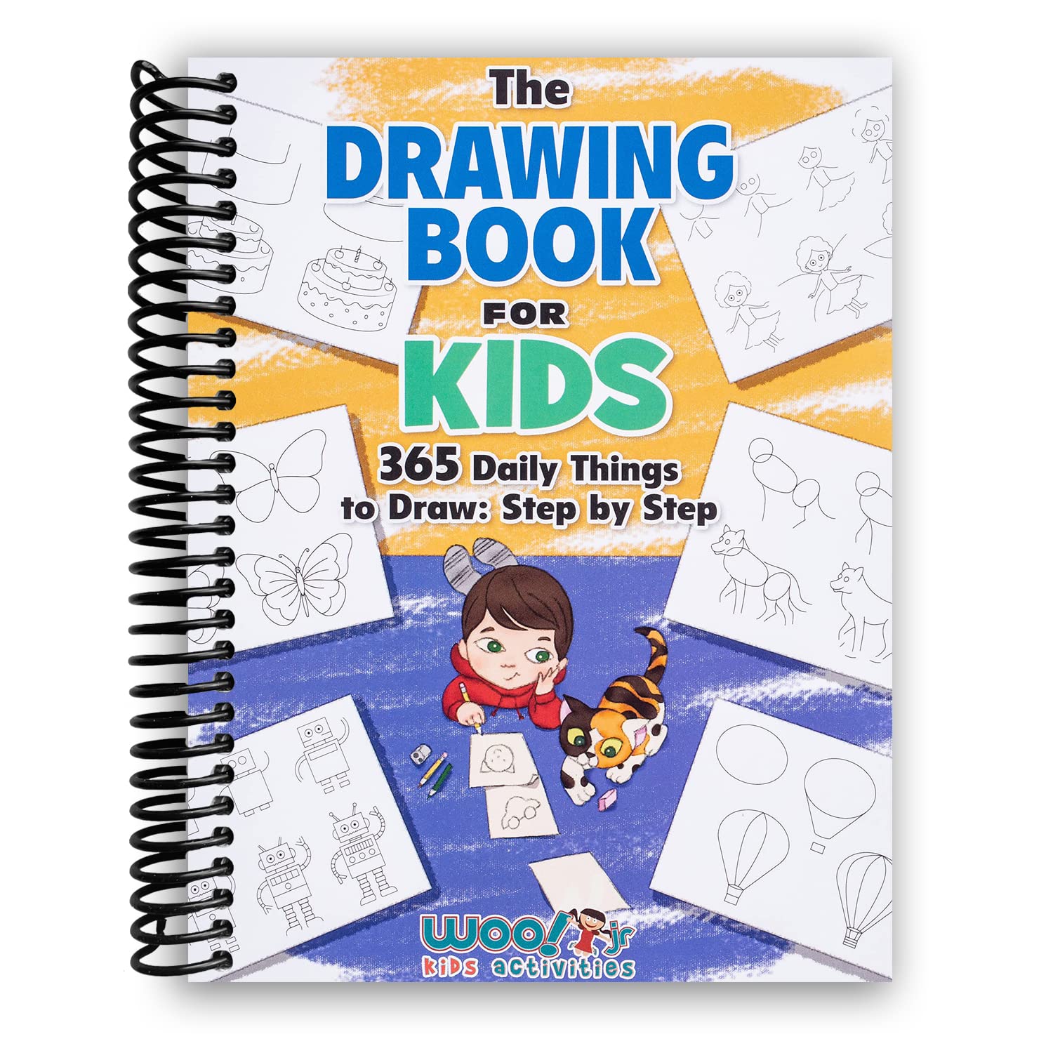 The Drawing Book for Kids: 365 Daily Things to Draw, Step by Step (Woo! Jr. Kids Activities Books) [Spiral-bound]