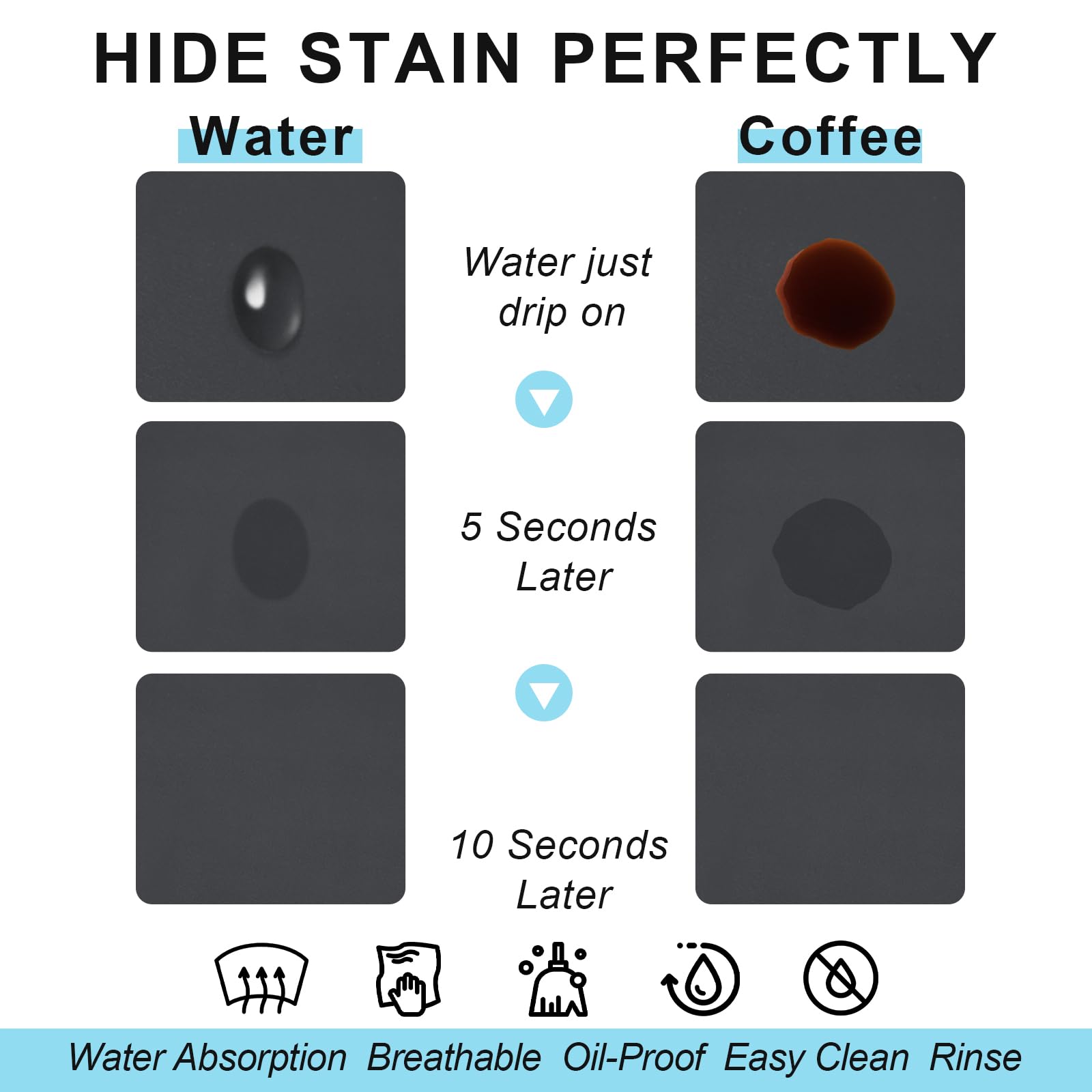 Coffee Mat for Kitchen, 12"x19" Absorbent Dish Drying Mat for Kitchen Counter, Hide Stains Rubber Backed, Coffee Bar Accessories, for Hidden Stains on Kitchen Countertops and Under Coffee Makers