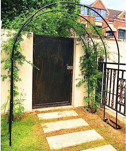 Heavy Duty Metal Garden Arch, Rose Arches Arbor Flower Stand, Wedding Arch Party Ceremony Decoration Climbing Plant Support Trellis, with Base,White,W1.2M*H2.2M