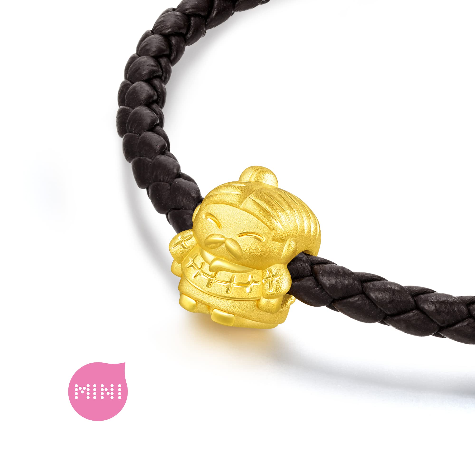 CHOW SANG SANG 999 24K Solid Gold Victorious General Mini Charm Bracelet for Women 92866C (Gold, 19 CM)
