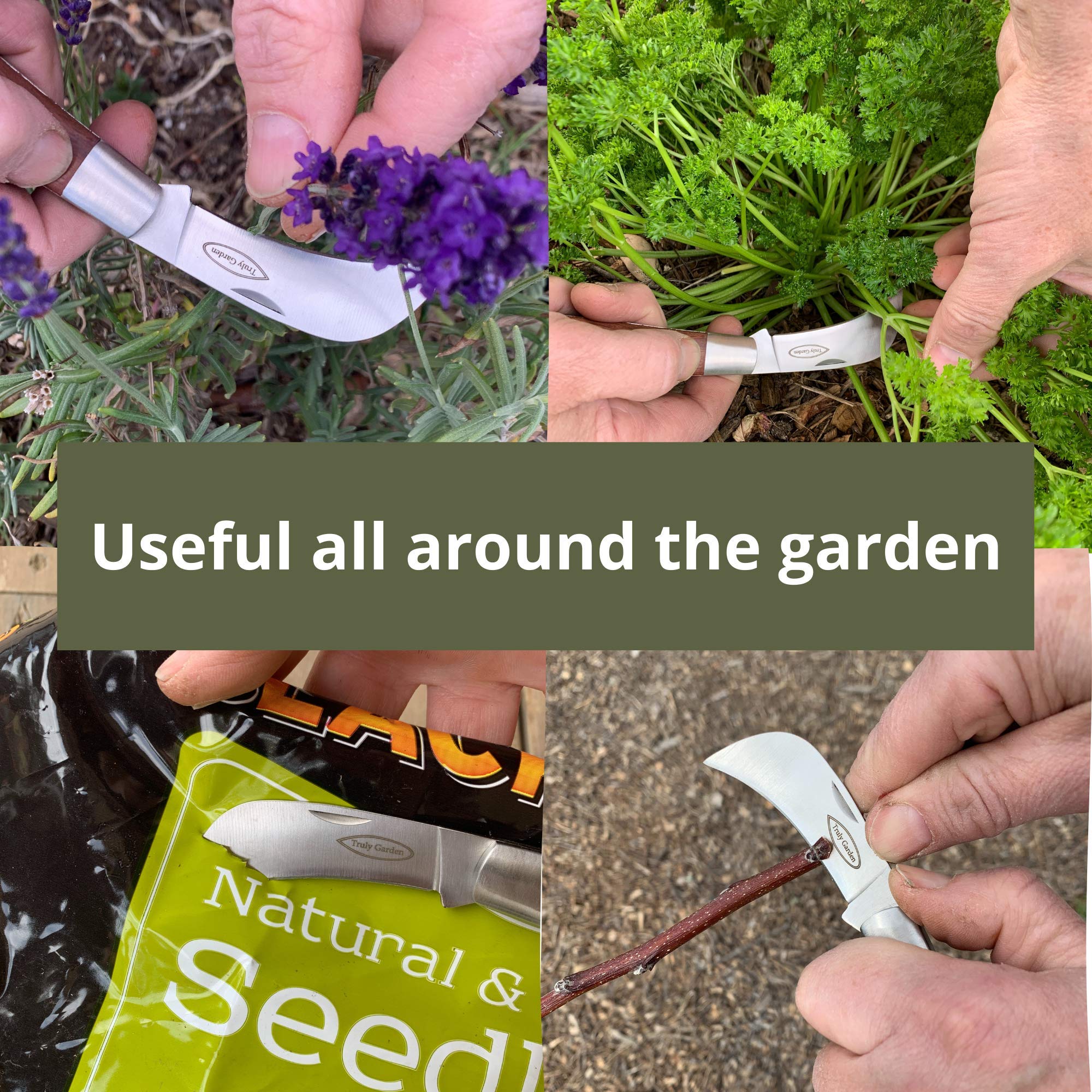 Folding Garden Knife. This Hawkbill Blade is Curved Making it Great for Hundreds of Uses. Not Just a Great Gift for a Gardener.