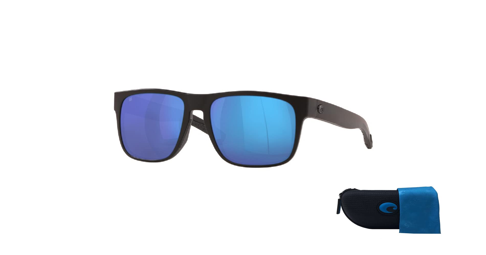 Costa Del Mar Spearo 6S9008 900812 56MM 01 Blackout/Blue Mirror 580G Glass Square Sunglasses for Men + BUNDLE With Designer iWear Eyewear Kit