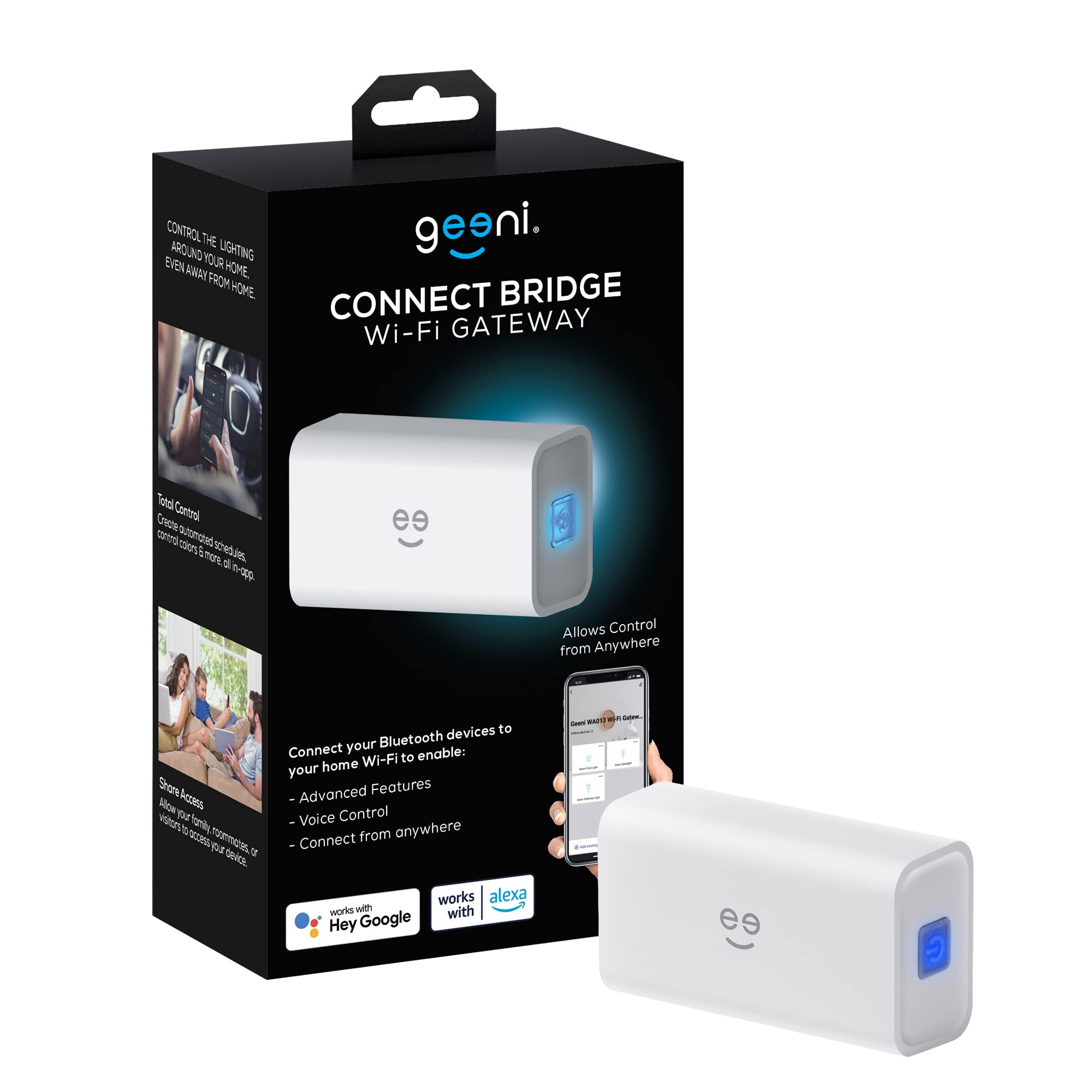 Geeni Connect Bridge Smart Home Hub - WiFi Bluetooth Bridge Gateway Hub - Works with Smart Life App and Tuya, Voice Control, Compatible with Alexa and Google Home Assistant