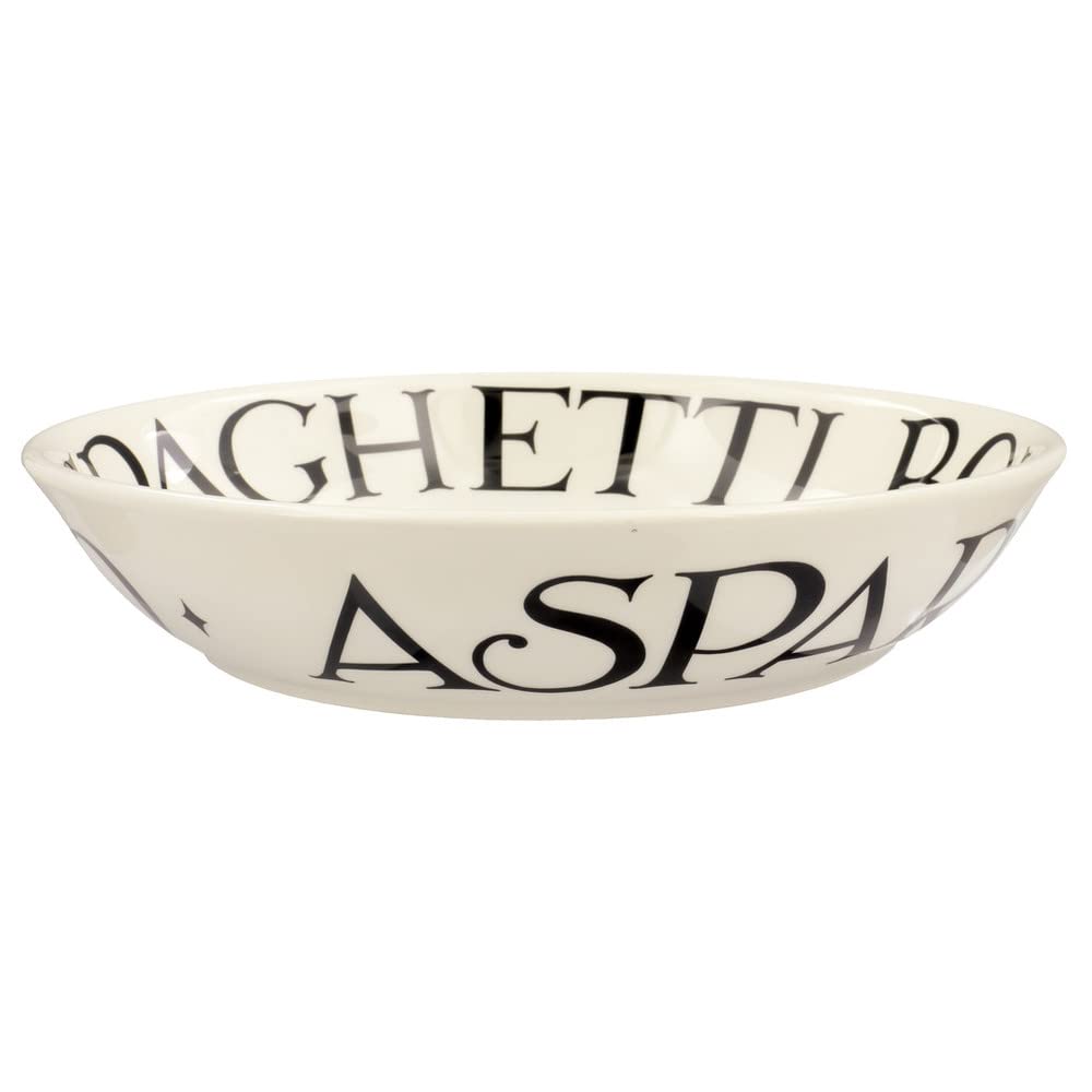 Emma Bridgewater Handmade Ceramic Black Toast Spaghetti Bolognese Script Medium Pasta Bowl