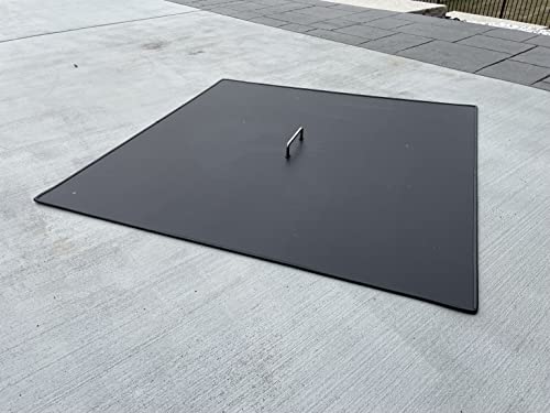 Flat Snuffer Cover One Piece- Round, Square, or Octagonal- Galvanized Metal with 2 Handle (Round, 42 inch)
