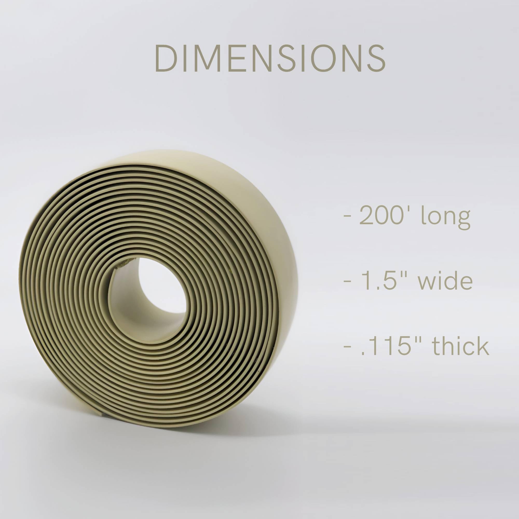 KOMORAX 200ft Long 1.5" Wide Vinyl Chair Strapping. Repair & Replacement Matte Finish.for Patio Outdoor Lawn Garden Durable Attractive (Driftwood)