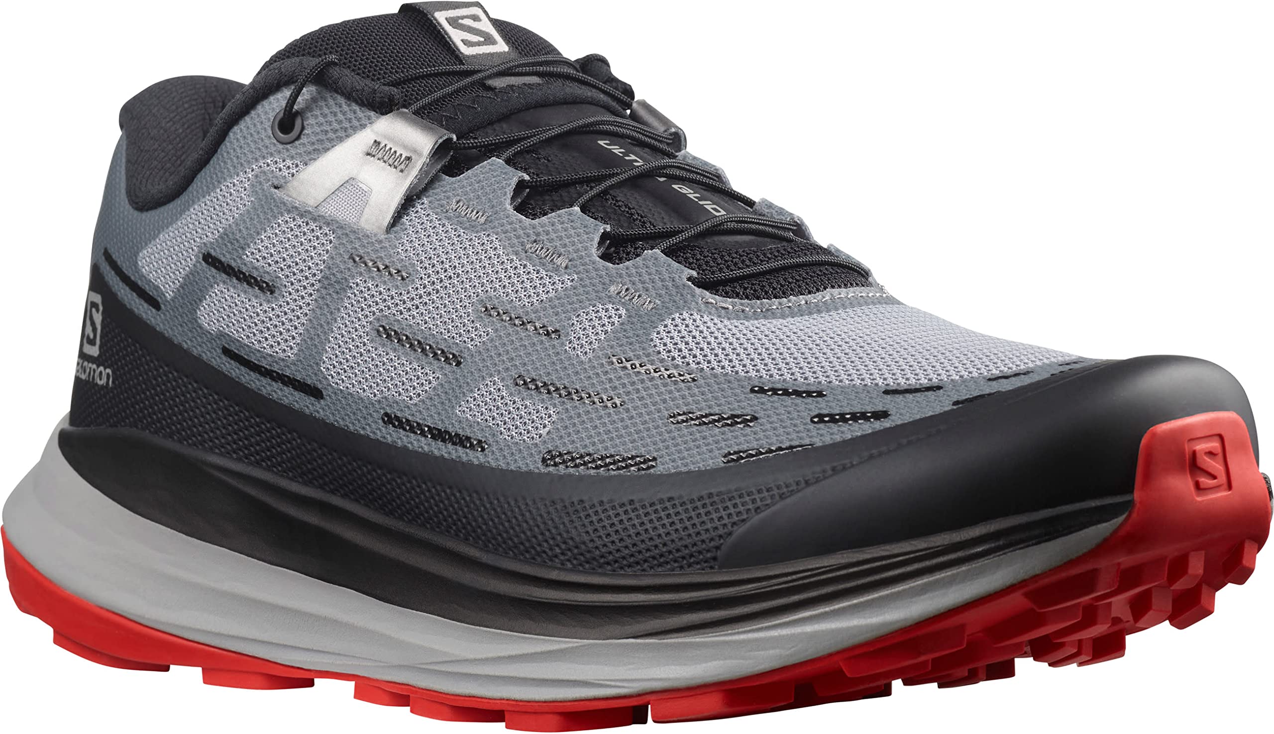 Salomon Men's Ultra Glide Hiking Shoe, Black/Alloy/Goji Berry, 10