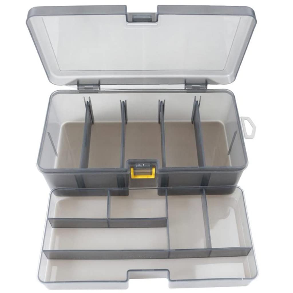 Dual Layer Fishing Tackle Box Plastic Portable Lures Bait Storage Case Cover Organizer Container Accessories