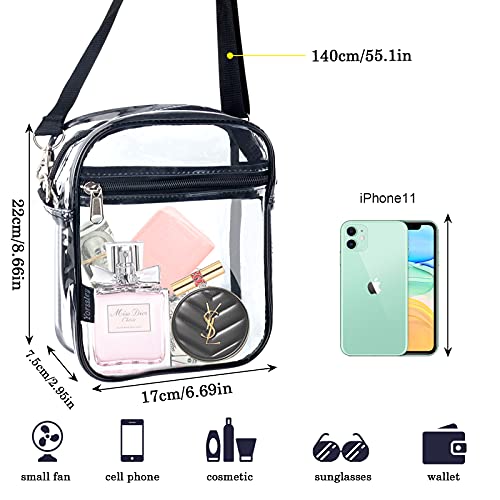 KETIEE Clear Crossbody Bag, Stadium Approved Clear Purse Bag for Concerts Sports Events Festivals