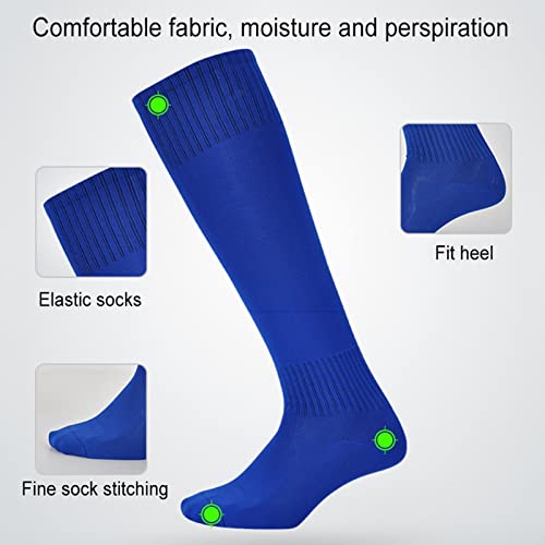 cdar Soccer Socks,Color Stretchy Compression Knee High Tube Socks Football Athletic Socks for Men Women Teens Red