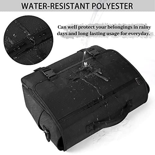 Messenger Bag for Men 15.6 Inch Waterproof Laptop Briefcase Large Satchel Shoulder Bag Work Office College Computer Laptop Bag Lightweight Crossbody Handbag Cable Organize Bag Set 2pcs, Black
