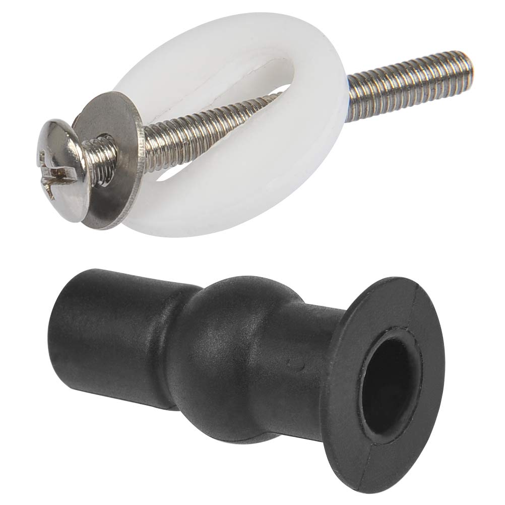 FOCCTS 4 Pack Toilet Seat Fixing Screws, Universal Toilet Seat Fixings Fix Expanding Rubber Top Nuts Screws, Toilet Seat Bolts Kit Toilet Seat Hardware Replacement Kit