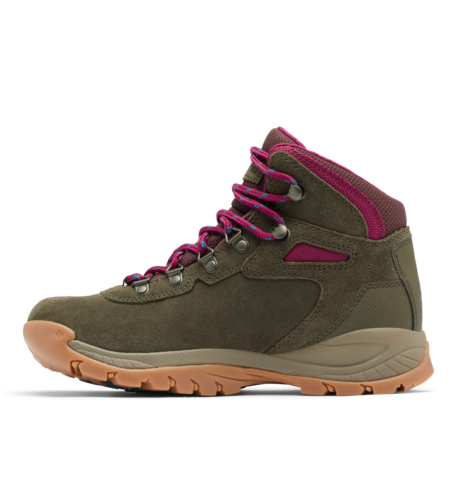 Columbia Women's Newton Ridge Plus Waterproof Amped, Peatmoss/Red Onion, 11