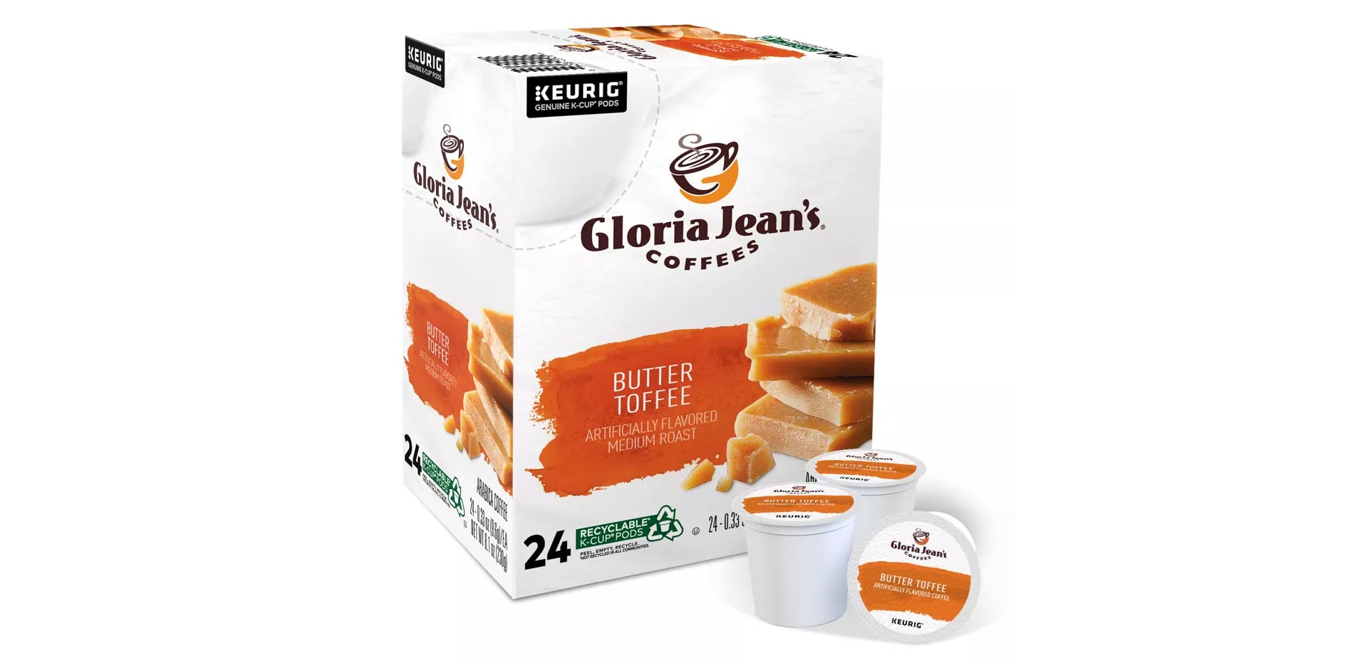 Pack 48-Count Gloria Jean's Butter Toffee Coffee Value Pack