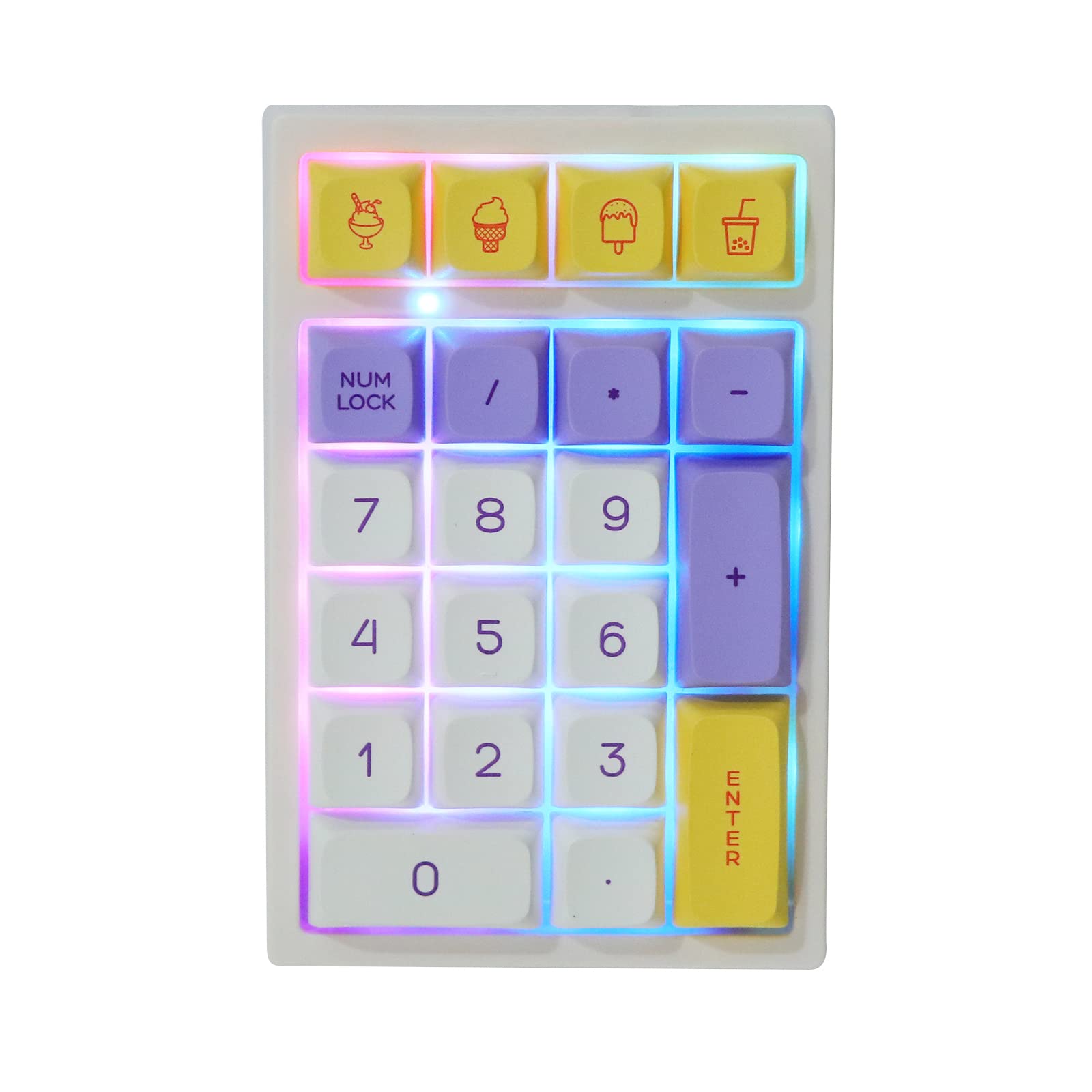 EPOMAKER EP84 Hot Swappable Gaming Keyboard (Flamingo) with TH21 Number Pad (Gateron Yellow Switch)