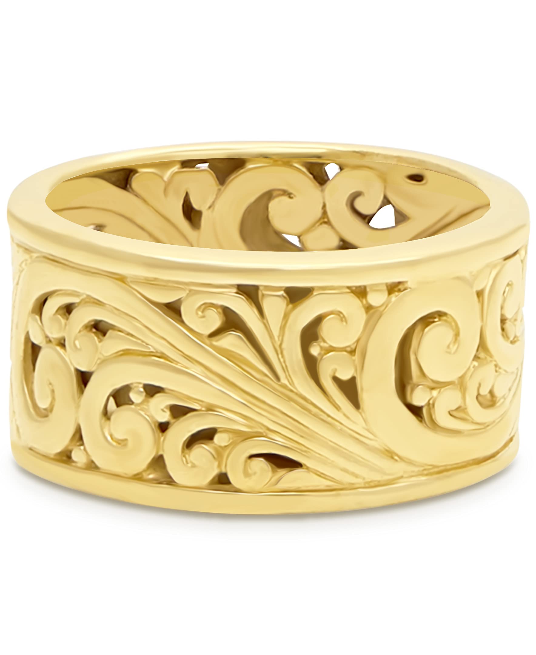 DEVATA Sterling Silver 925 Bali Byzantine Solid Band Ring BYM3127 (Size 09)