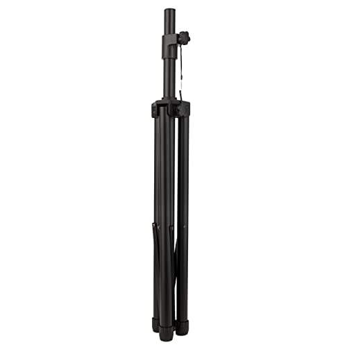 Clef Audio Labs Heavy Duty Speaker Stand - Adjustable 44-80" Height, Reinforced Tubing, Wide Tripod Base, Safety Pin, Mounting Bracket, Carrying Bag