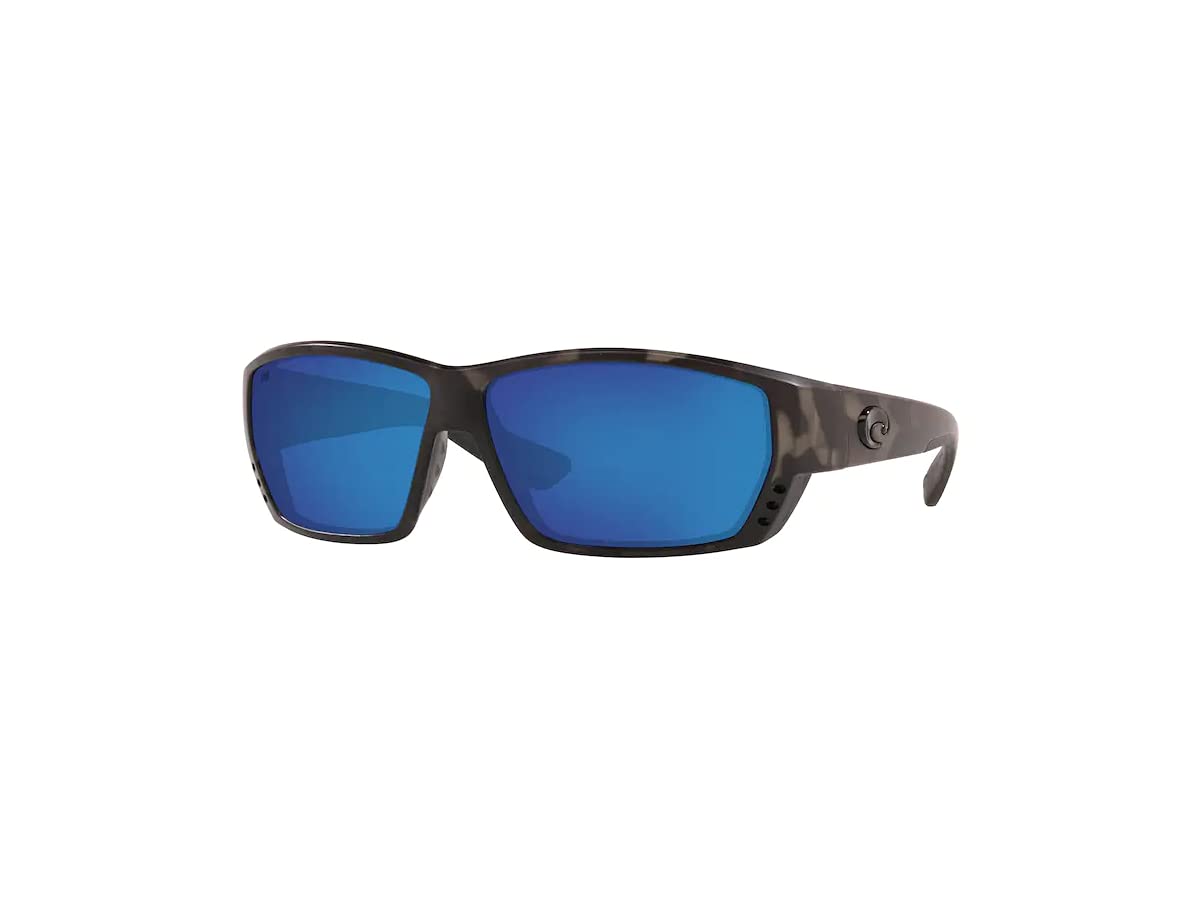 Costa Tuna Alley 6S9009 900929 62MM 1400C Ocearch Mat Tiger Shark/Blue Mirror 580G Glass Polarized Rectangular Sunglasses for Men + BUNDLE with Designer iWear Eyewear Kit