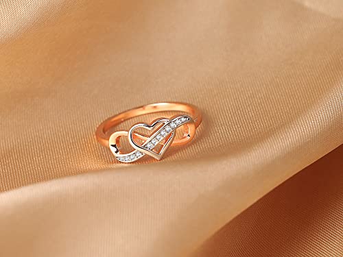 Drahwal Infinity Love Band Ring,Celtic Love Knot Symbol Forever Endless Promise Ring Wedding Engagement Band for Women