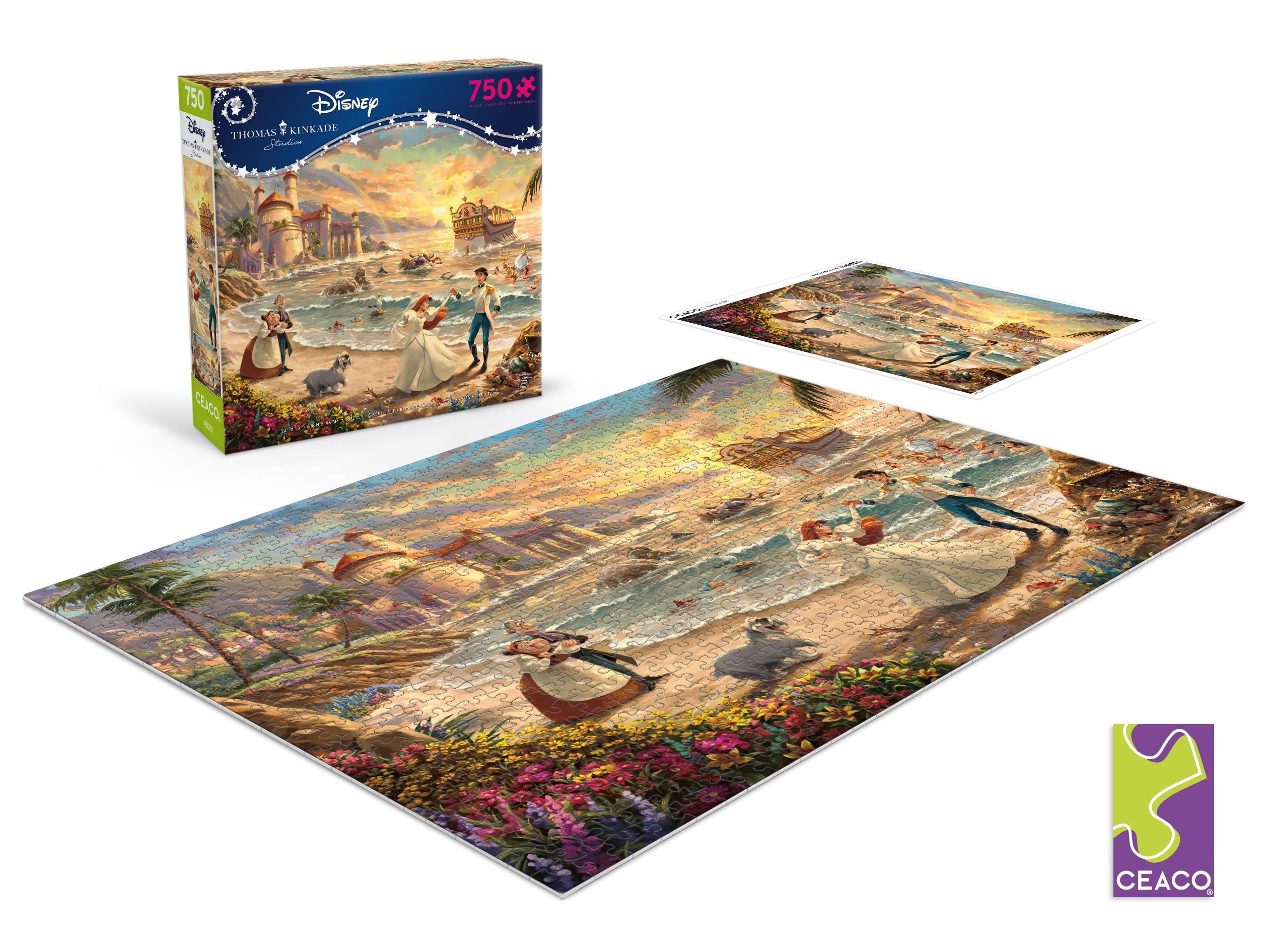 Ceaco - Thomas Kinkade - Celebration of Love - The Little Mermaid - 750 Piece Jigsaw Puzzle
