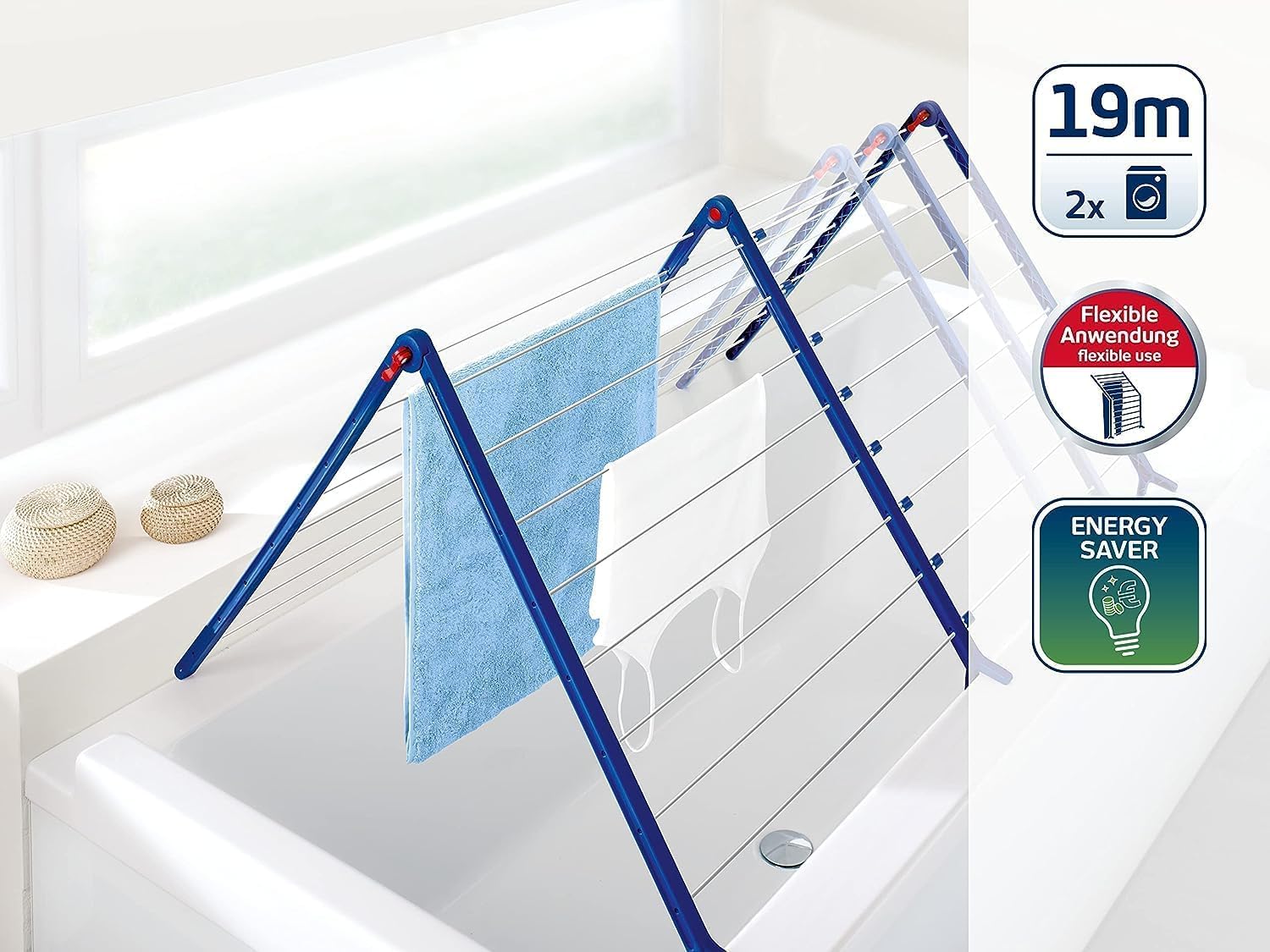 Leifheit 81702 Pegasus V 190 Extendable Bathtub Dryer