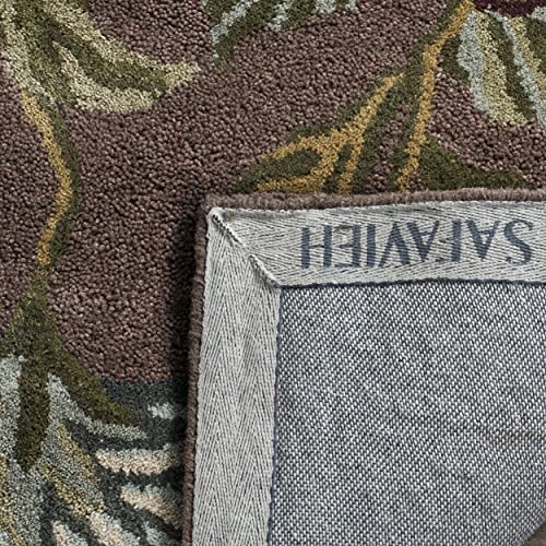 SAFAVIEH Blossom Collection 8' x 10' Brown/Multi BLM920A Handmade Floral Premium Wool Area Rug