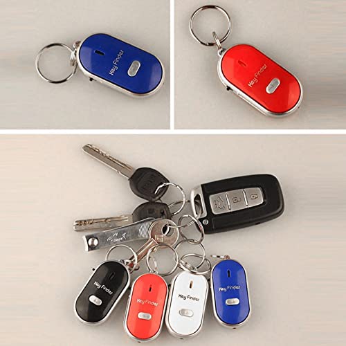 Key Finder Device - Voice Control Anti-Loss Device with Whistle Audio Induction Portable Locator for Pet Keychain Locator Key Suitcase Tracking Locating, Black