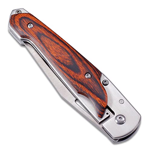 EZSMITH Framelock Knife Making Kit - Model FL007 - DIY Folding Knife Parts Kit - (w/Cocobolo Dymondwood Handles) - (Gift Boxed) - USA Design - (by KnifeKits)