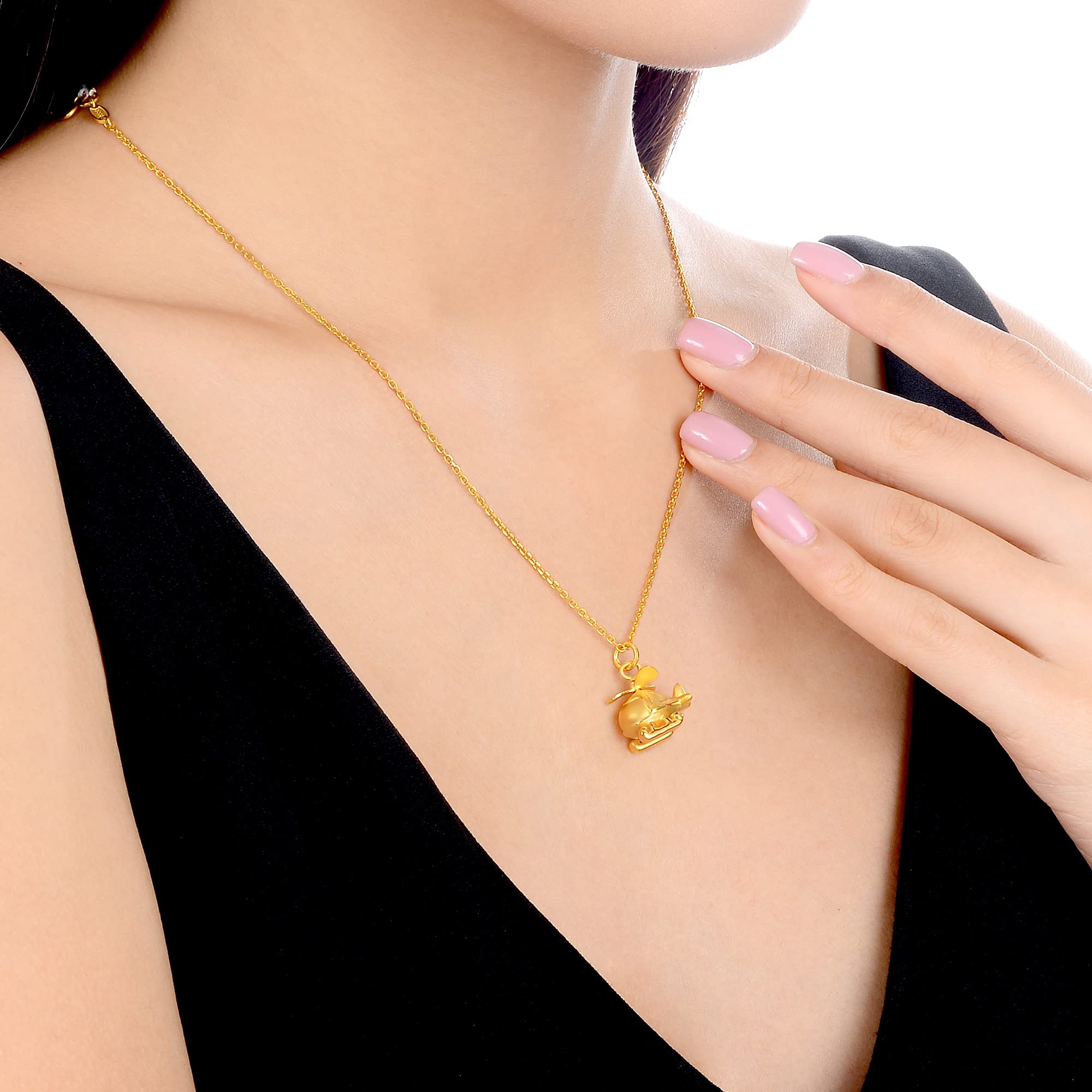 CHOW SANG SANG Chinese Gifting Collection 999 24K Solid Gold Helicopter Bell For Tiny Size Pendant only for Women 81417P