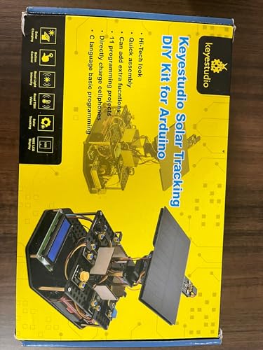 KEYESTUDIO DIY Solar Tracking Electronic Kit for Arduino,Smart Phone Charging Module,Temperature and Humidity Sensor,BH1750 Light Sensor etc.Educational Programming Kit for Teens Adults 15+