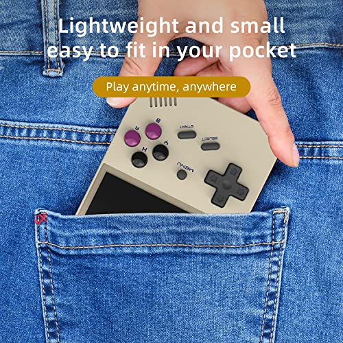 RG35XX Handheld Game Console Support Linux Garlic OS HDMI and TV Output 3.5 Inch IPS Screen 64G TF Card 6831 Classic Games 2600mAh Battery (RG35XX-gray+Bag)